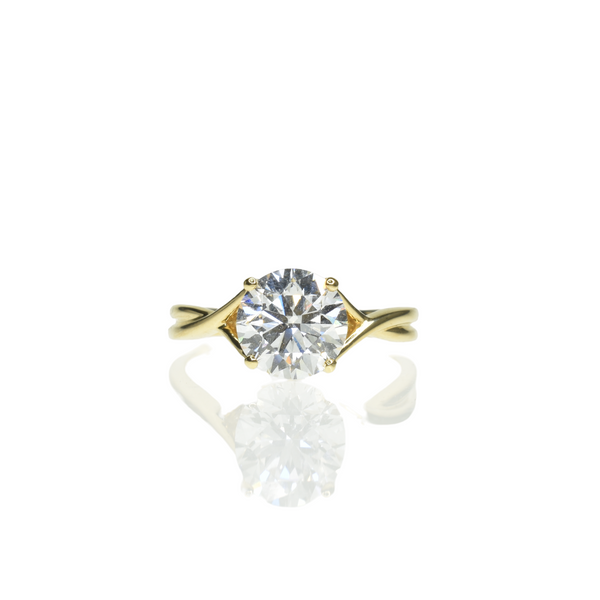 2ct Lab grown Diamond Engagement Ring with a Twisted band and Intricat – NIYA K