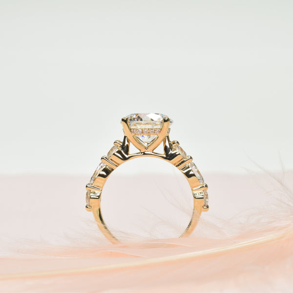 3ct Lab Grown Diamond Ring with marquise and round diamond band – NIYA K