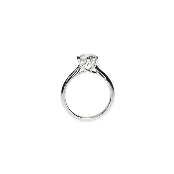 3ct Lab Grown Diamond Engagement Ring with 6 Prongs and Floral Seat – NIYA K