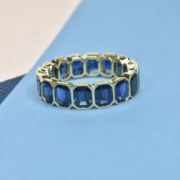 Octagonal Sapphire Bezel Set Ring – NIYA K