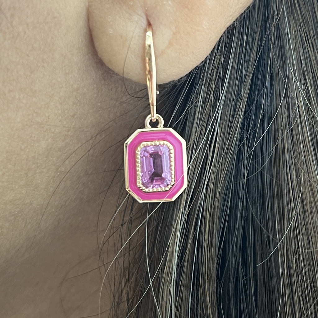 Octagon Shaped Pink Sapphire Dress Earrings – NIYA K