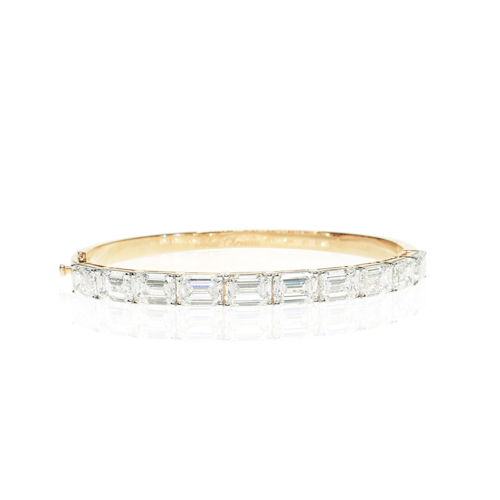 Emerald Cut Half Bangle with 1ct Lab Grown Diamonds – NIYA K