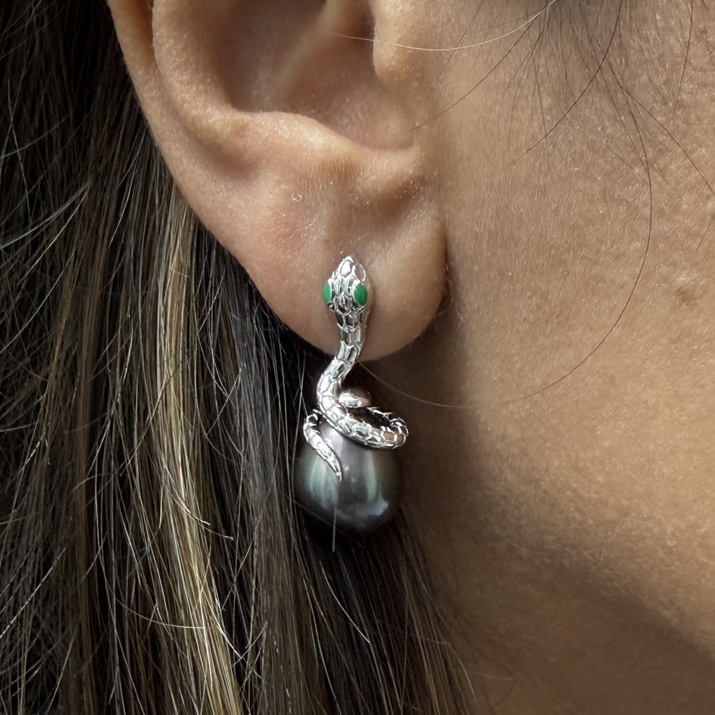 Snake Pearl Earrings – NIYA K