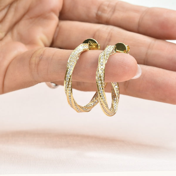 Elegant Swirl Diamond Hoops – NIYA K