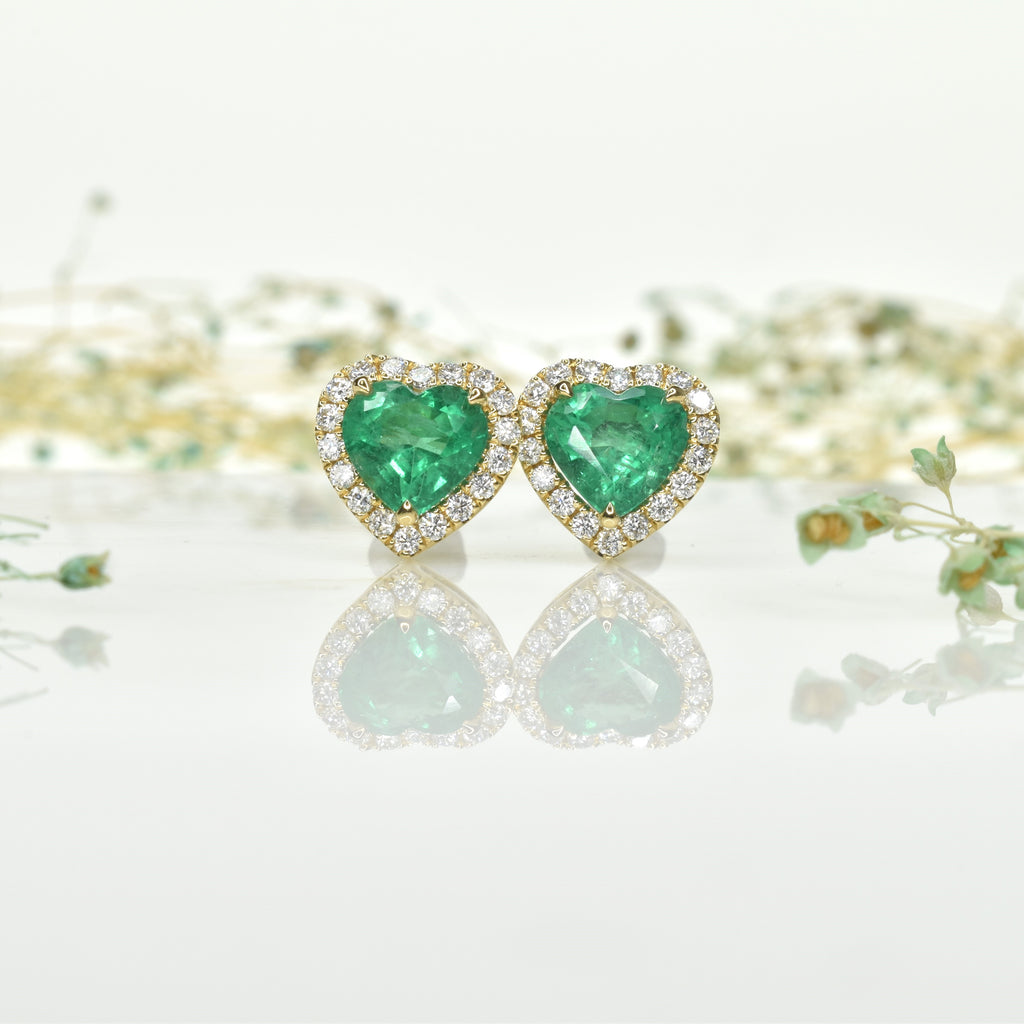 Emerald Halo Heart Earrings – NIYA K