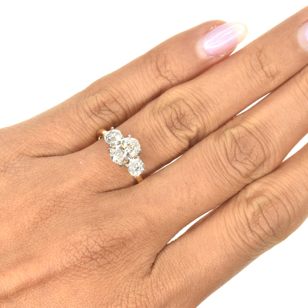 Oval Trilogy Ring with Round Diamonds – NIYA K