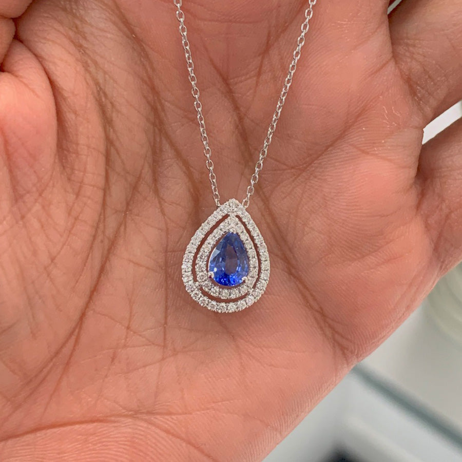 Classic Pear shaped Sapphire Pendant – NIYA K