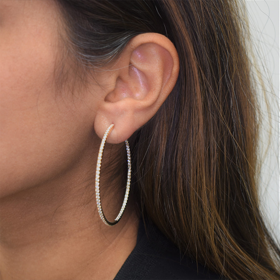 53mm Wide Stylish Diamond Hoops with 1.6mm Diamonds – NIYA K